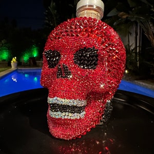 Rhinestone Skull Crystal Head Vodka Bottle: Hand-embellished Art - Etsy
