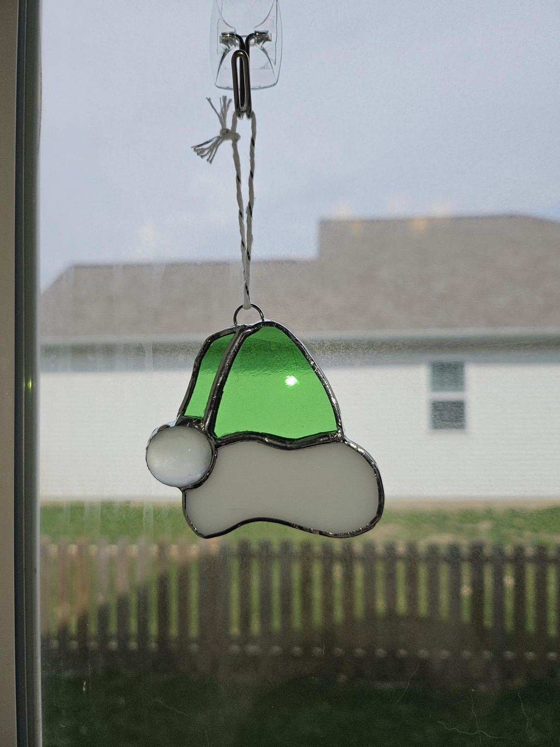 Handmade Stained Glass Santa Hat Ornament, Holiday Decor - Etsy