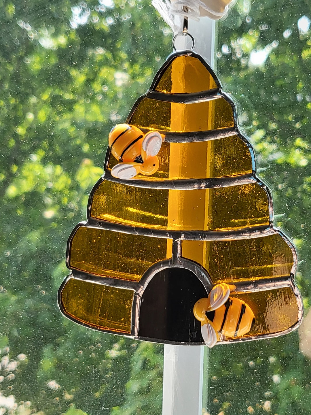 Stained Glass Bee Hive Suncatcher - Etsy