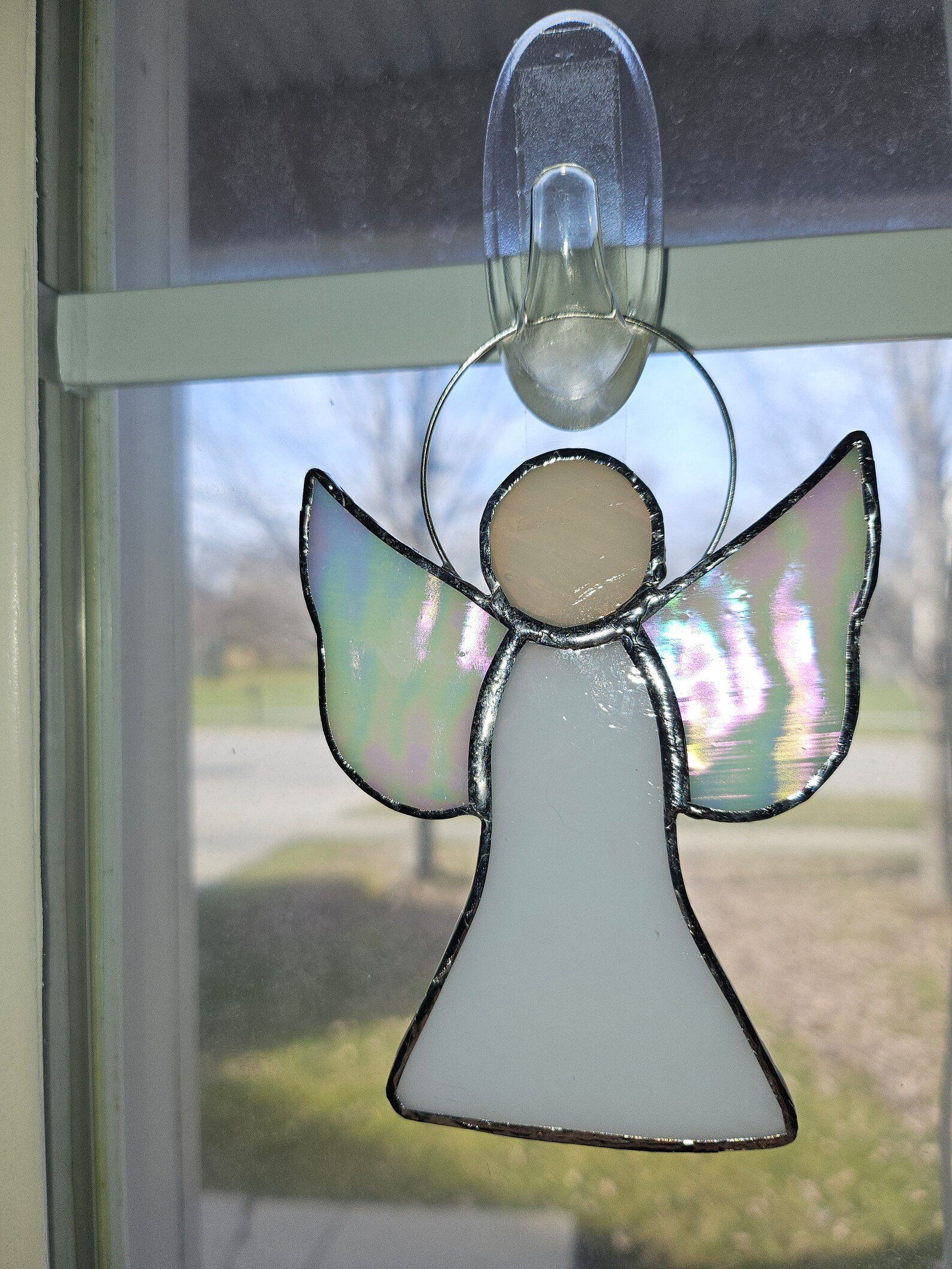 Handmade Stained Glass Angel Suncatcher, Easter and Holiday and Winter ...