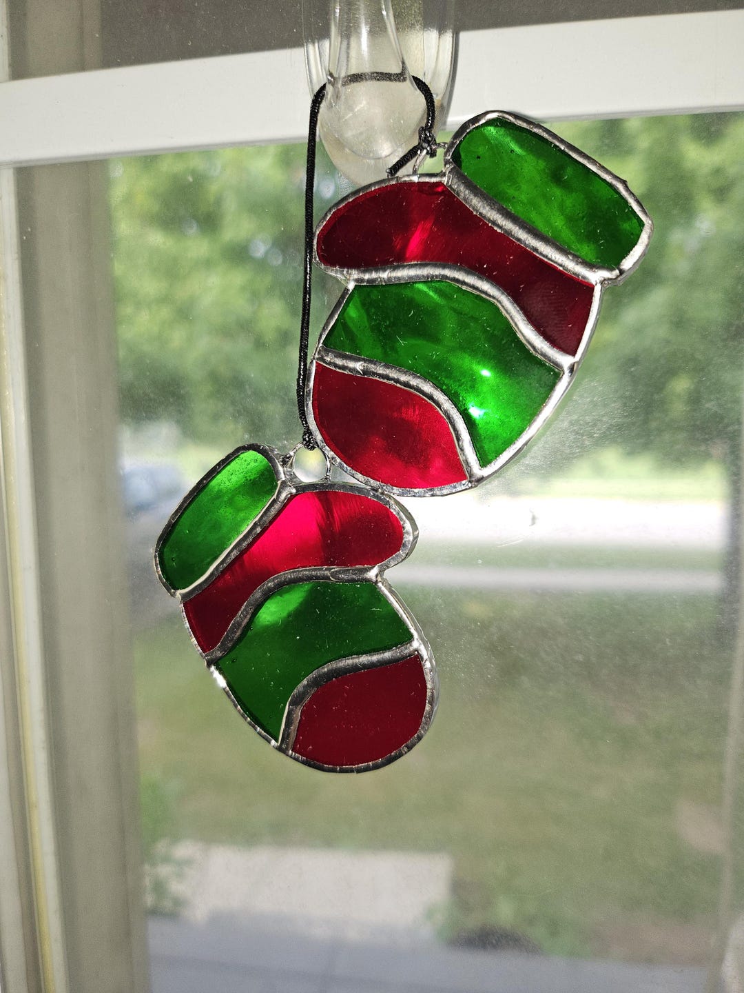 Handmade Stained Glass Mittens Ornament, Holiday Decor - Etsy