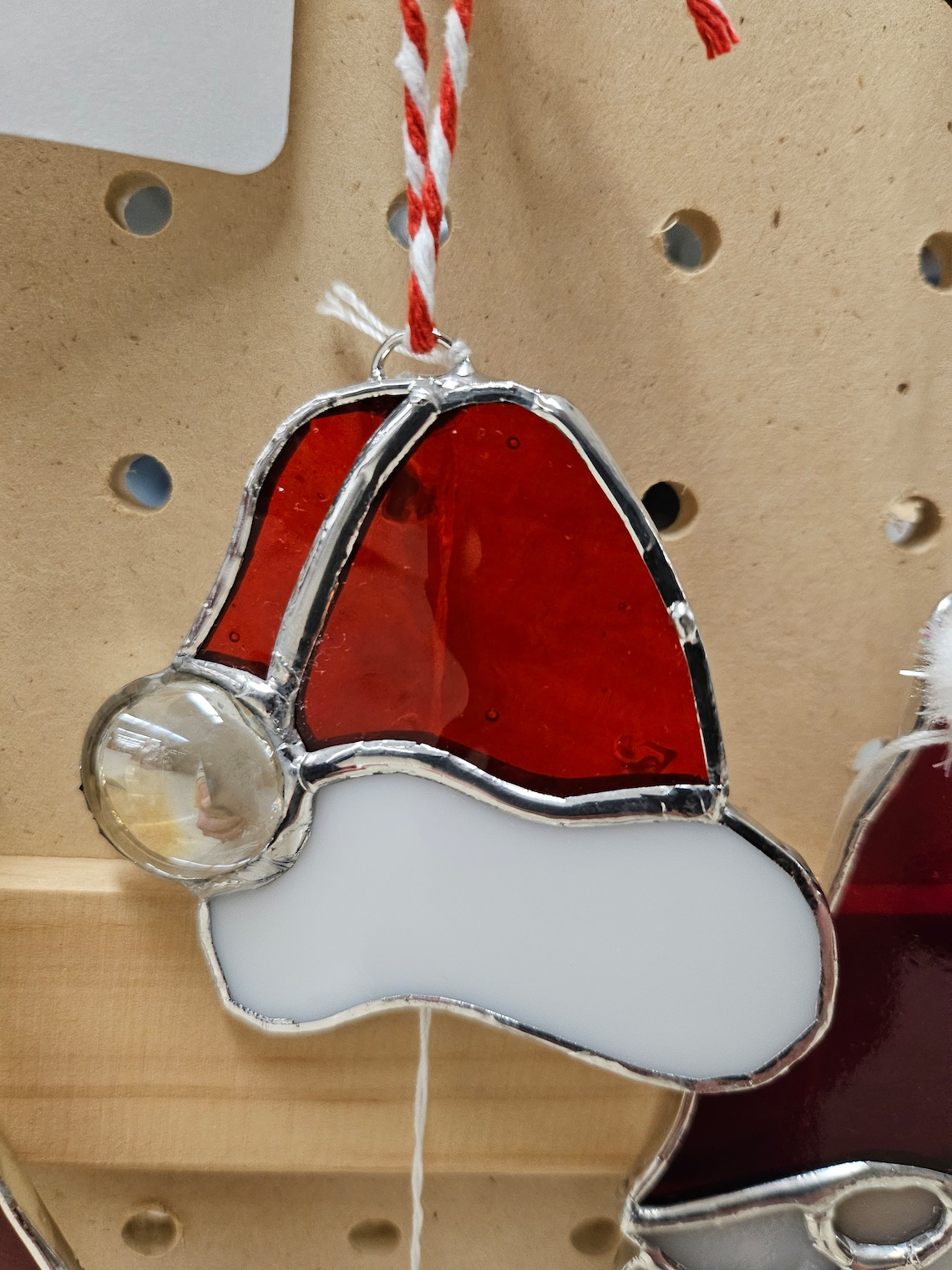 Handmade Stained Glass Santa Hat Ornament, Holiday Decor - Etsy