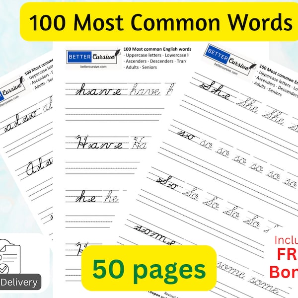 Cursive Words - Etsy