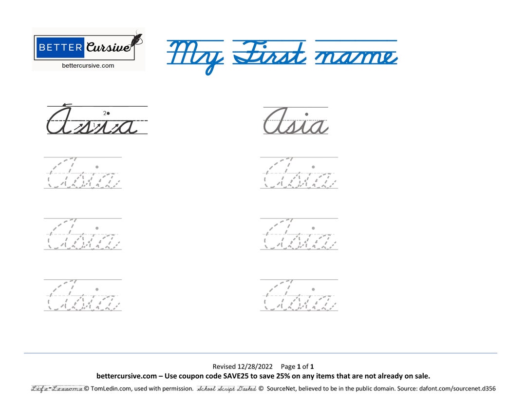 Learn How to Write Asia in Cursive. Practice Writing Asia Using Cursive ...