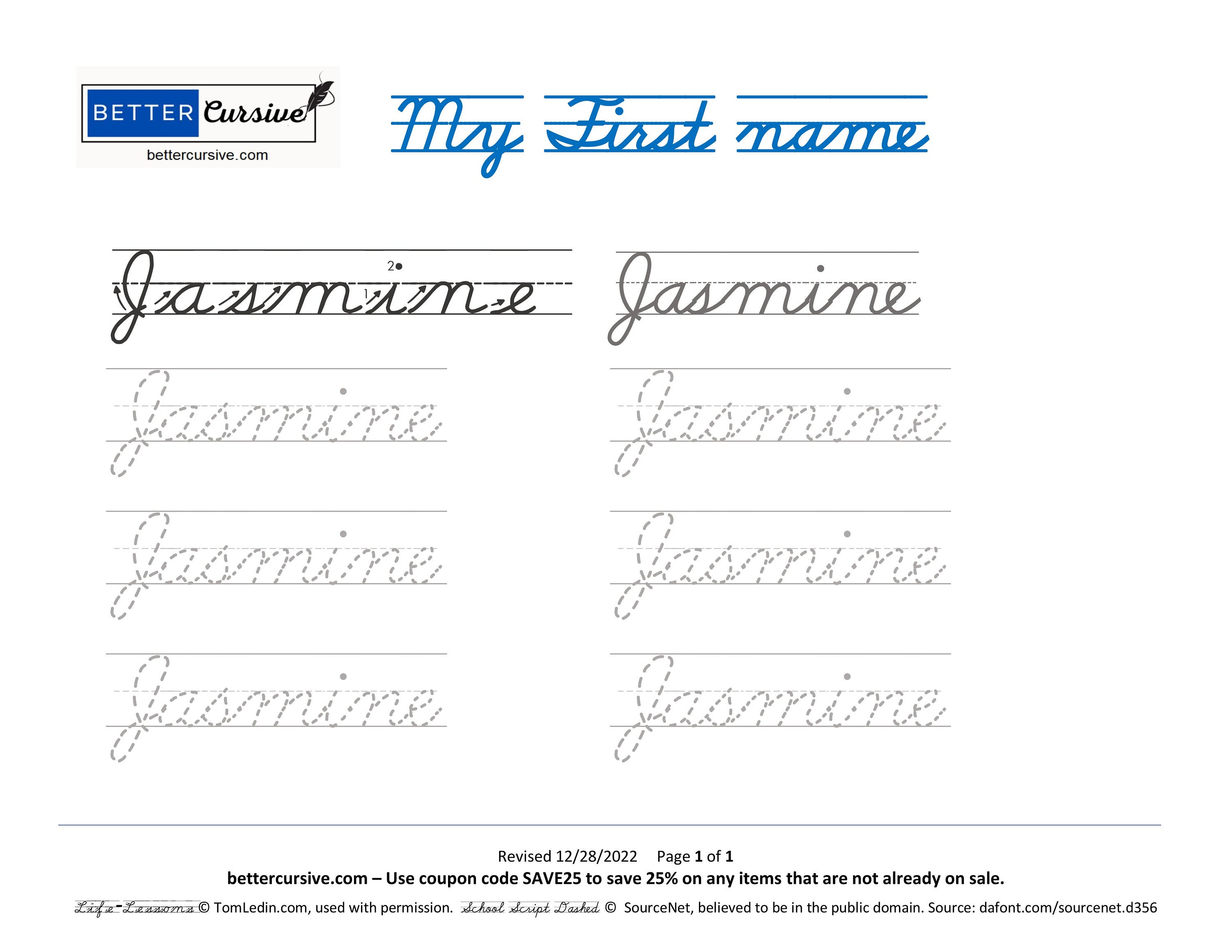 Jasmine Name In Cursive
