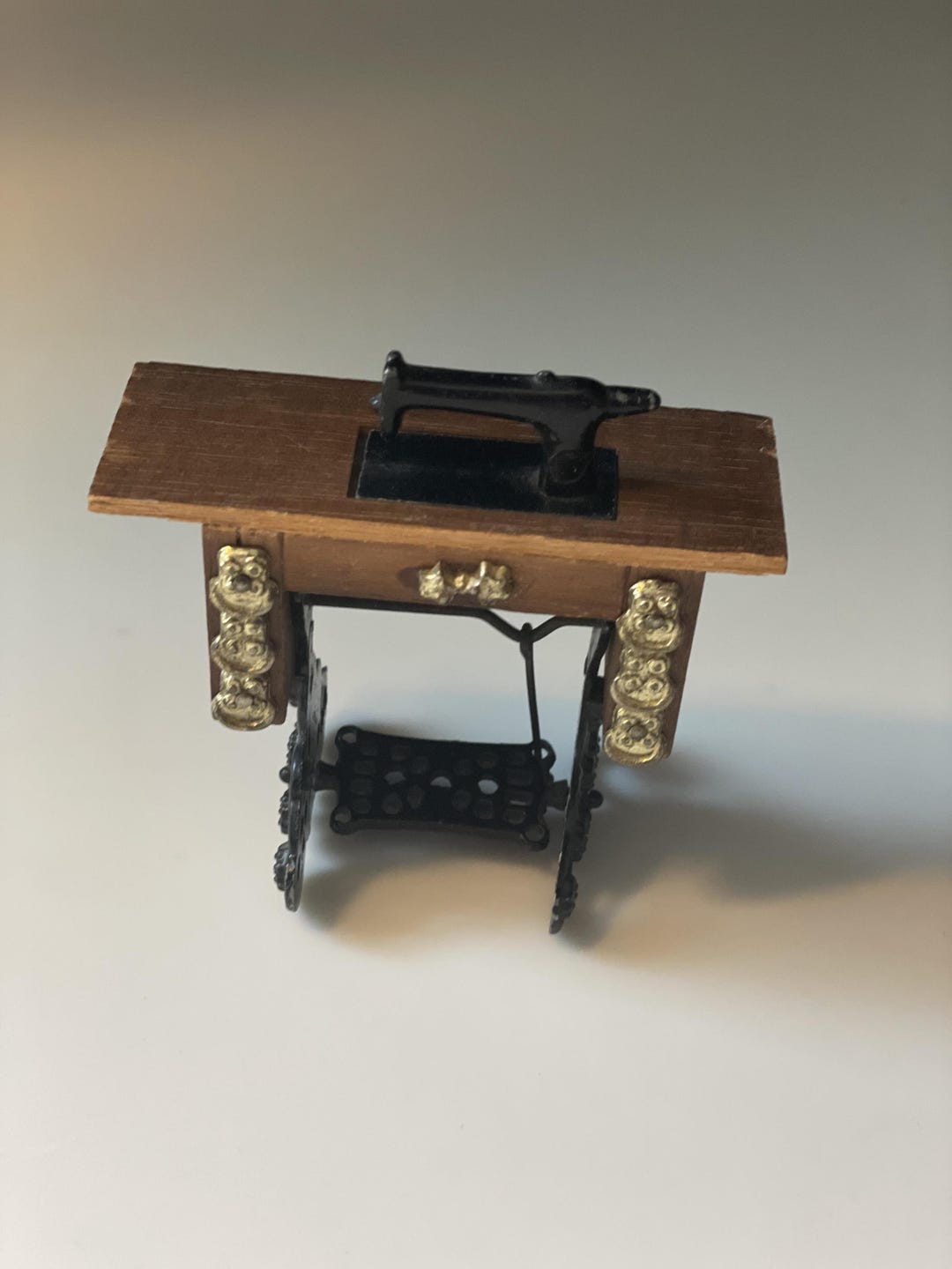 Vintage Miniature Treadle Sewing Machine With Moving Foot Petal . - Etsy