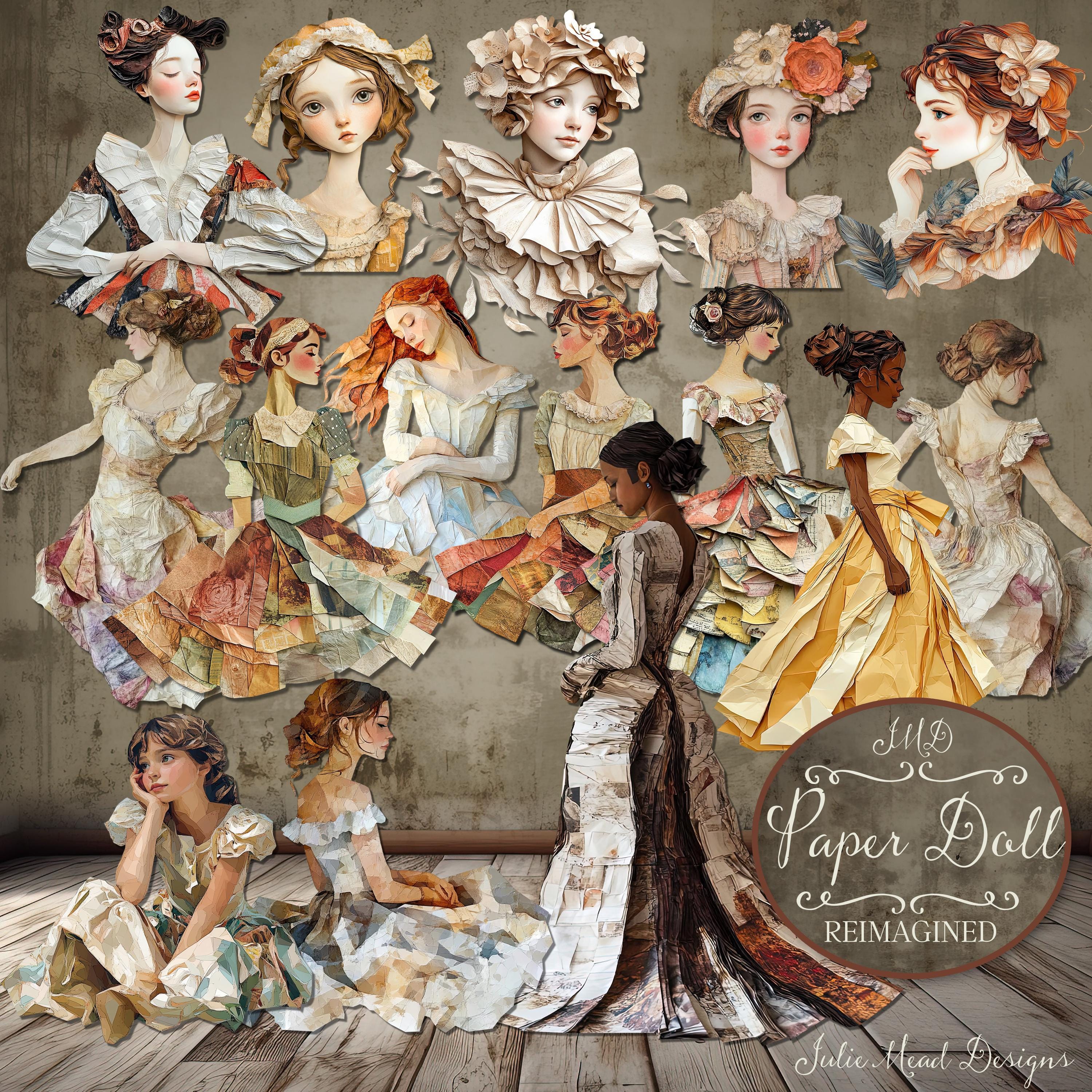 Paper Doll Reimagined, Commercial Use, Junk Journal, Digital ...