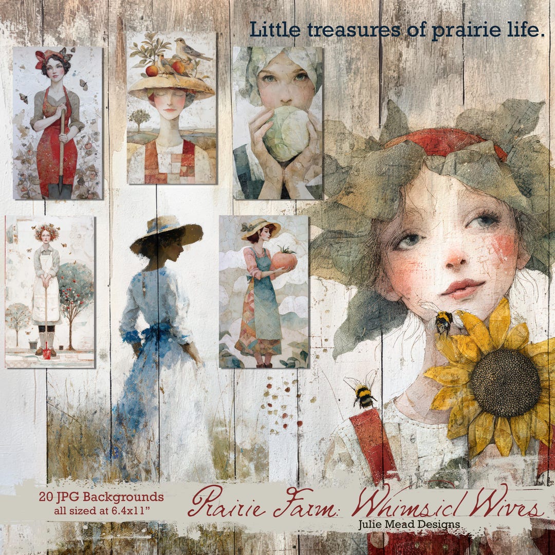 Prairie Farm: Whimsical Wives|20 Mixed Media Farm Wife Images (JPG ...
