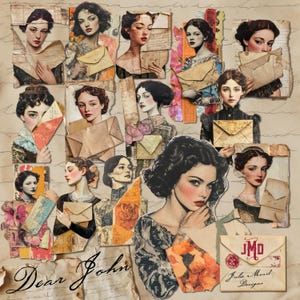 Dear John Digital Kit, Collage, Commercial Use, PNG, Junk Journal ...