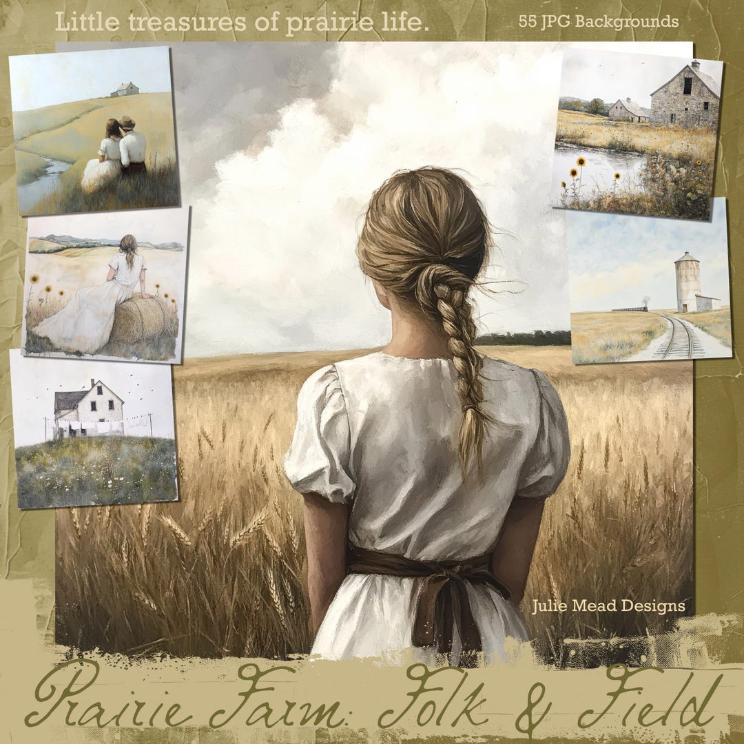 Prairie Farm: Folk and Field Backgrounds|55 Prairie Digital Papers ...