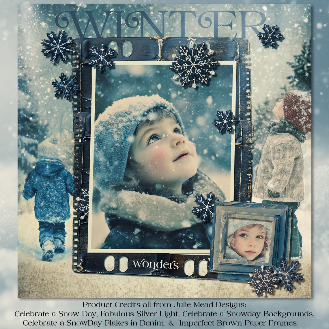 Celebrate a Snow Day Backgrounds, Commercial Use, JPG, Junk Journal ...