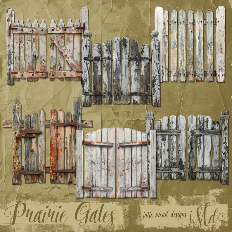 Prairie Gates, Digital PNG Elements, Commercial Use, Junk Journal ...