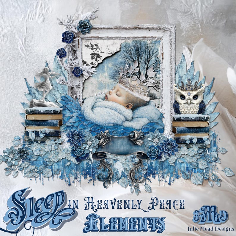 Sleep in Heavenly Peace: Elements, Commercial Use, JPG, Junk Journal ...