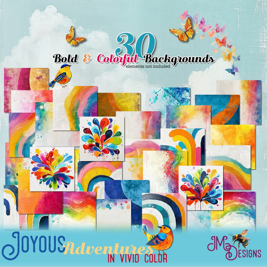 Joyous Adventures in Vivid Color Bold Colors Backgrounds, Commercial ...