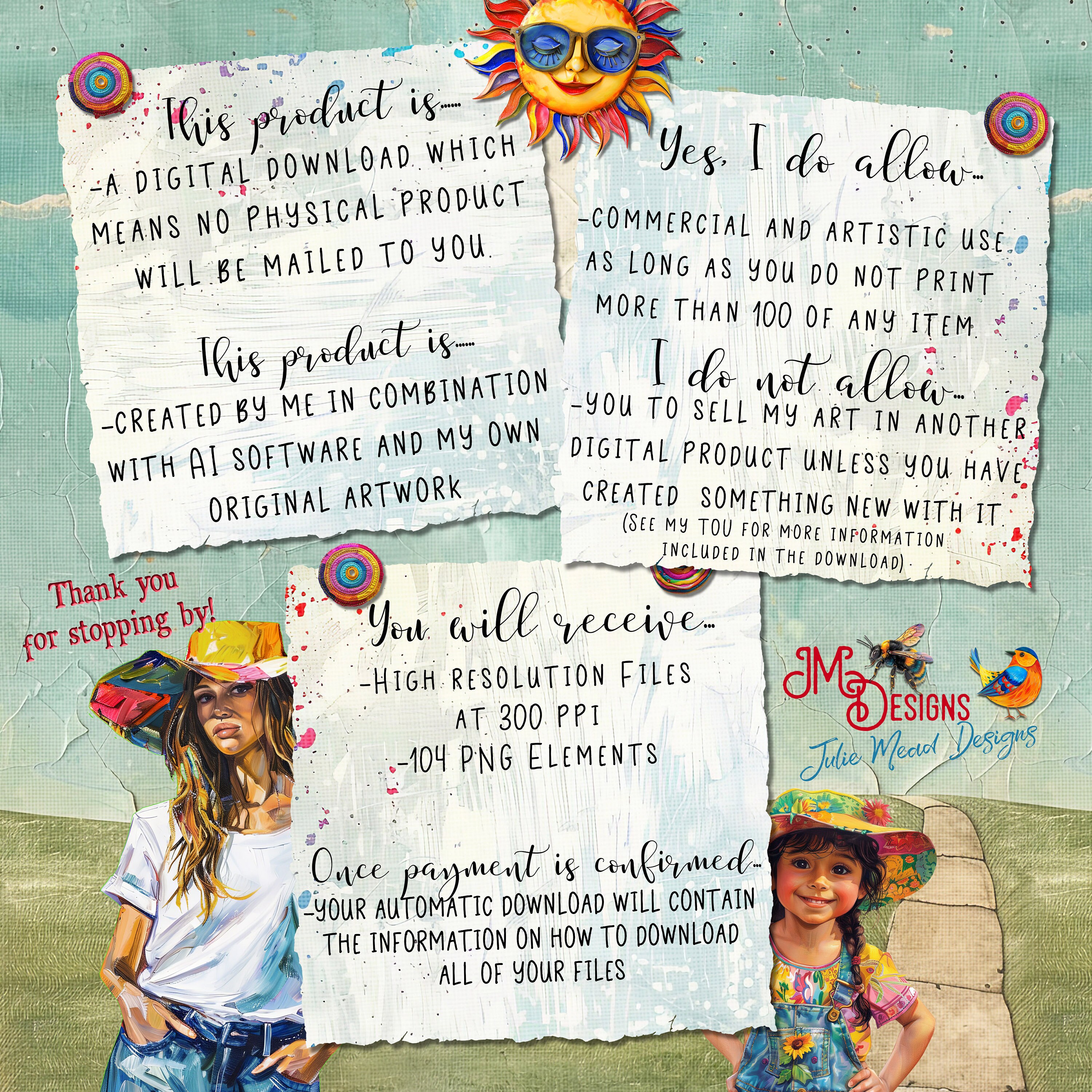 Joyous Adventures in Vivid Color Elements, Digital Elements, Commercial ...