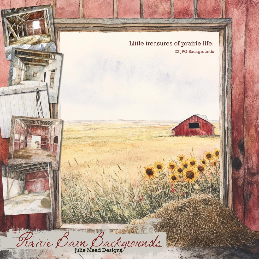 Prairie Farm: Barn Backgrounds|22 Rustic Barn Digital Papers (12x12 Jpg ...