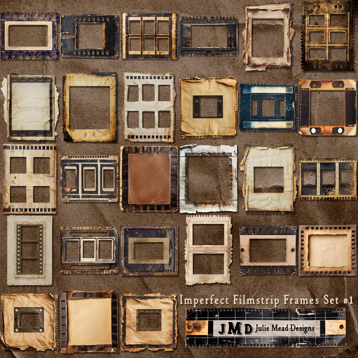 Imperfect Filmstrip Frames 1|vintage Frames Png|commercial Use|junk ...