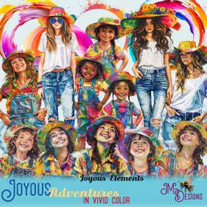 Joyous Adventures in Vivid Color Elements, Digital Elements, Commercial ...