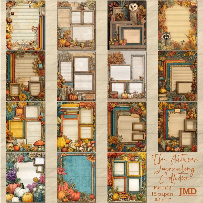Autumn Journaling Collection Part 2|15 Fall Digital Papers-8.5x11 Jpg ...