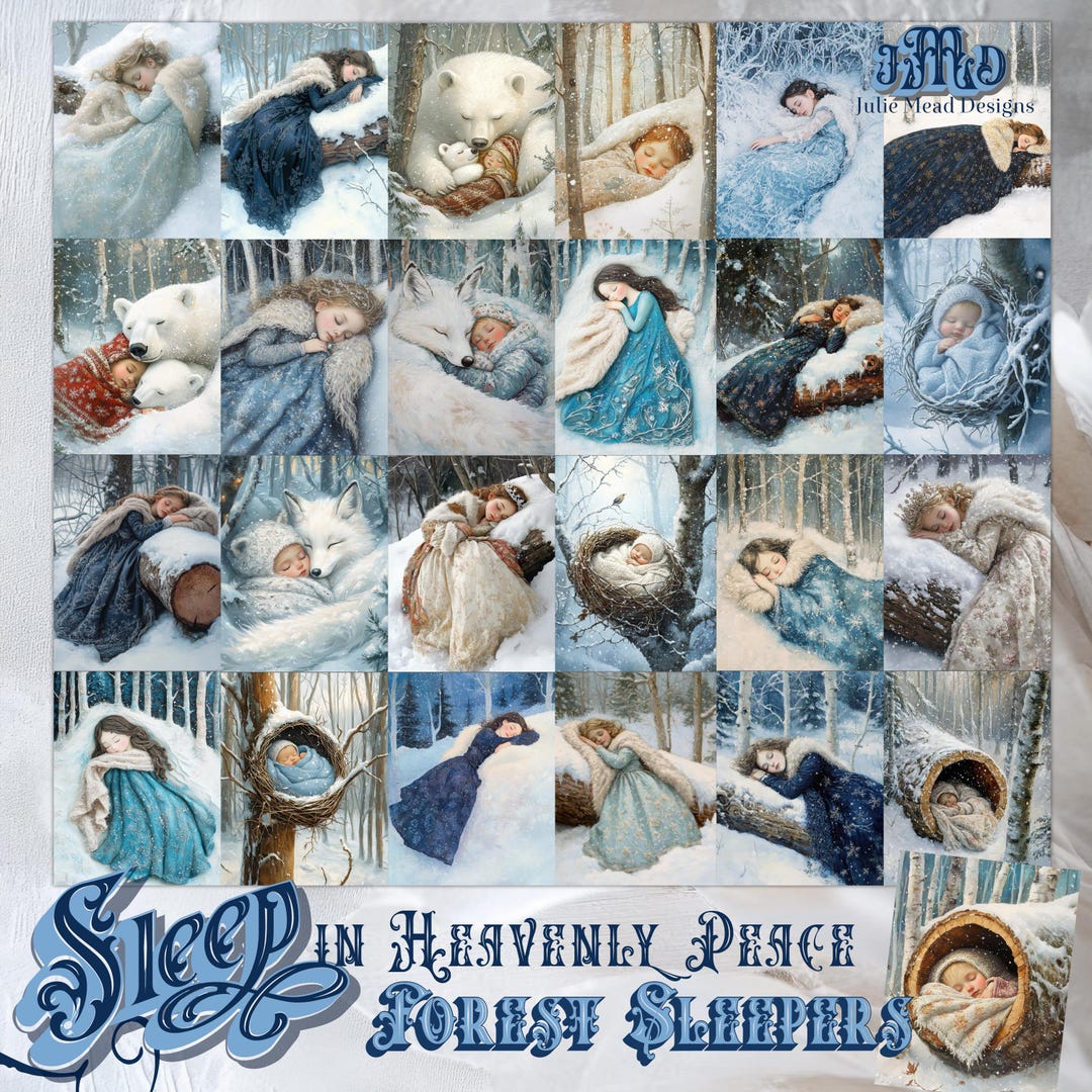 Sleep in Heavenly Peace Forest Sleepers Backgrounds, Commercial Use, JPG, Junk Journal, Digital ...