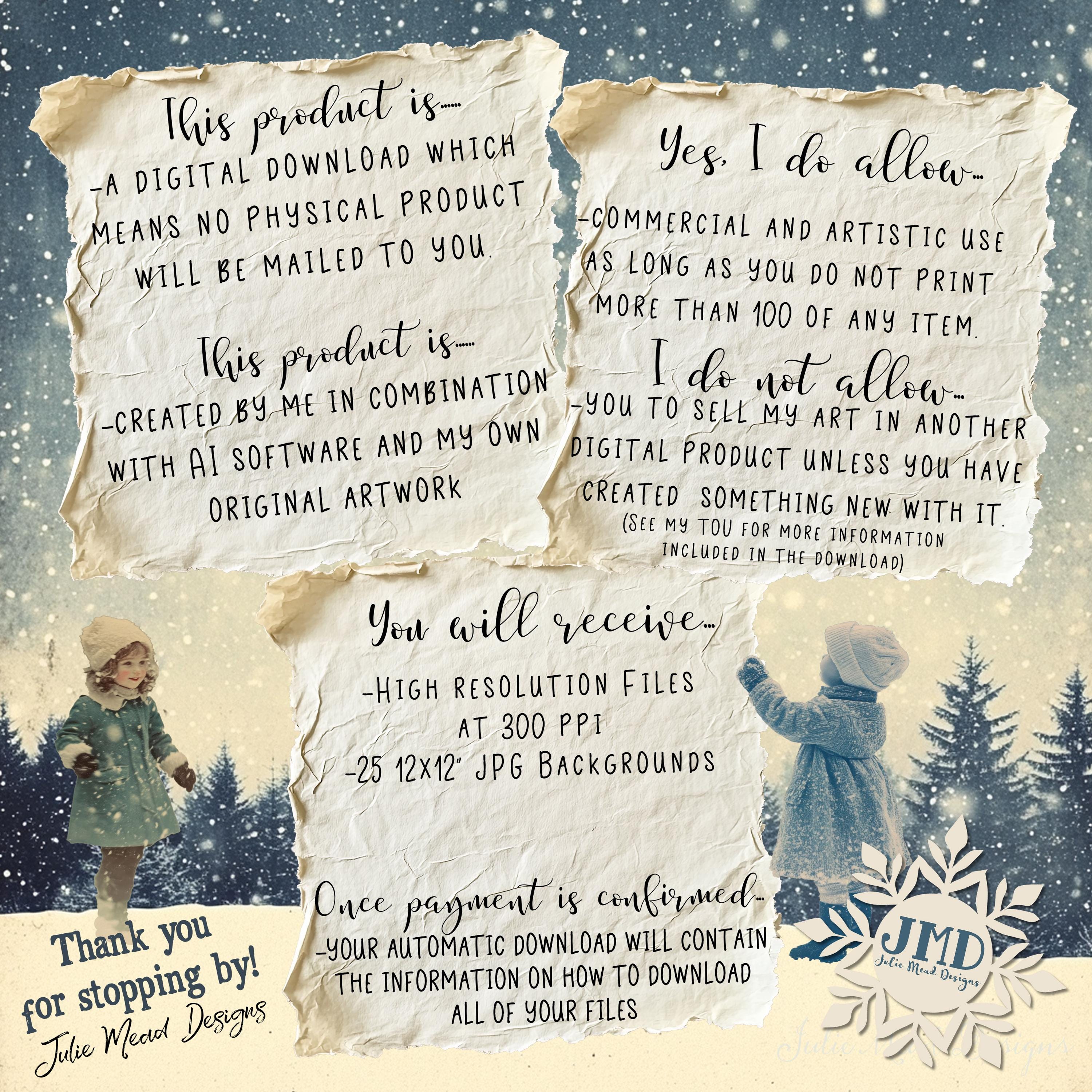 Celebrate a Snow Day Backgrounds, Commercial Use, JPG, Junk Journal ...