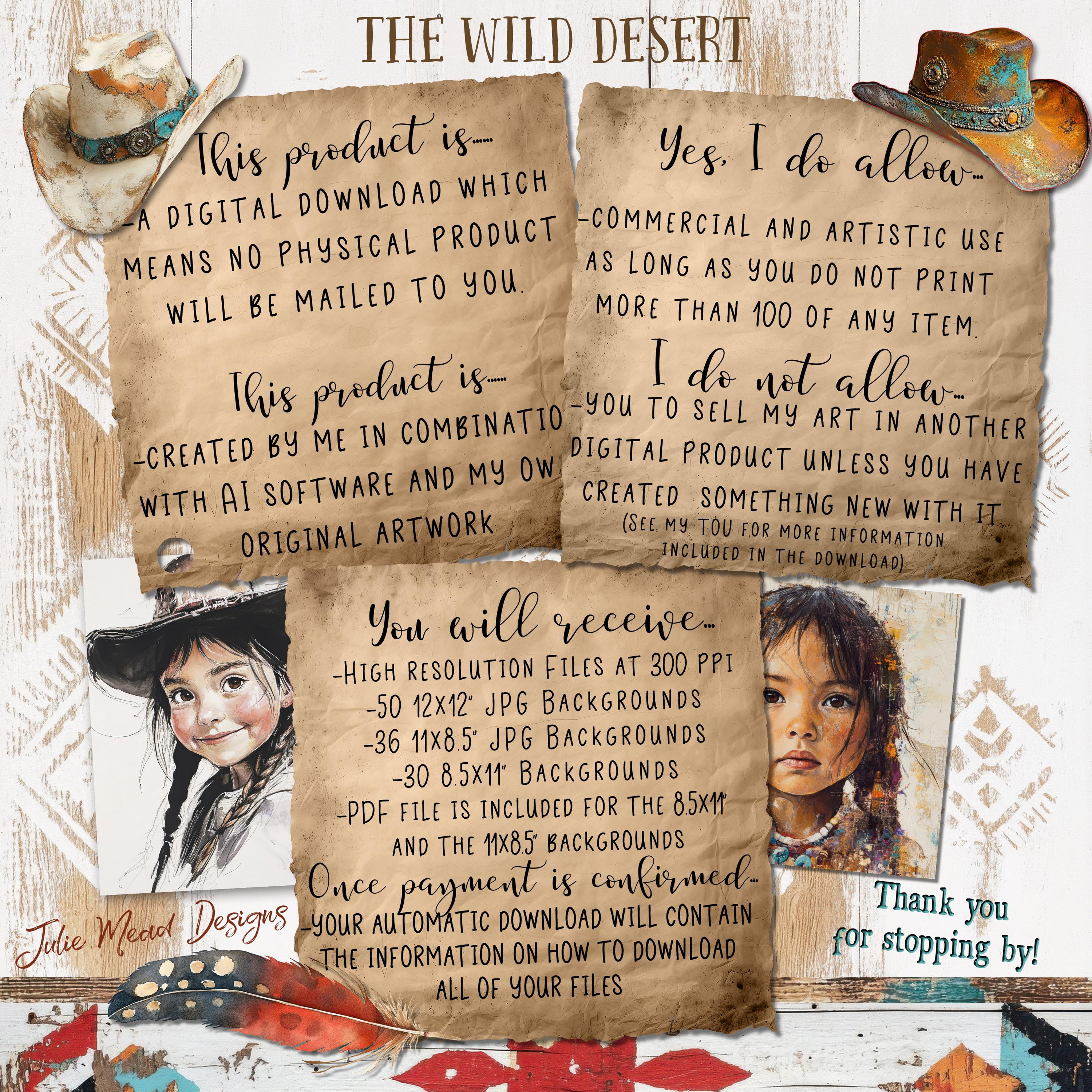 The Wild Desert Backgrounds, Digital Papers, Commercial Use, Junk ...
