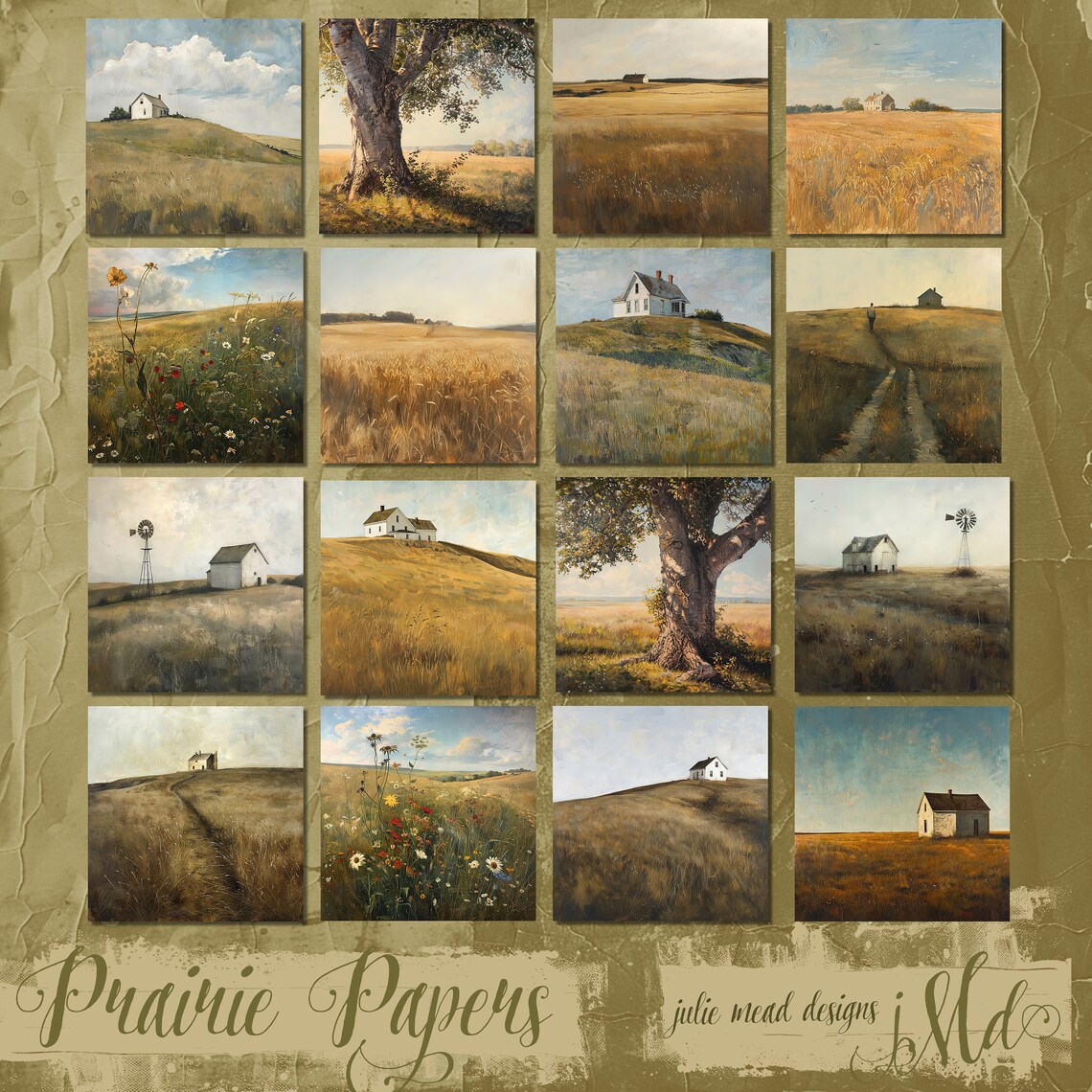 Prairie Papers, Digital Backgrounds, Commercial Use, Junk Journal ...