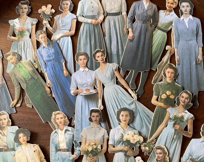25pcs Vintage Ladies Stickers,1940s, 1950s Fashion Stickers,journal ...