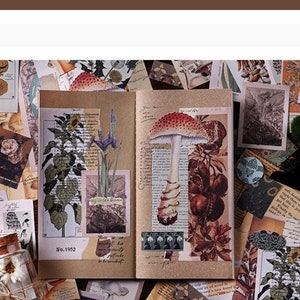 76pcs/pack Vintage Paper Material Pack Stickers Scrapbook - Etsy