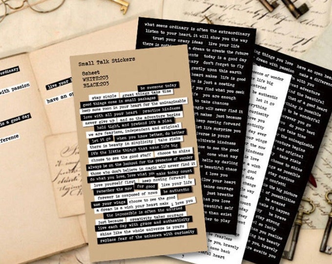 8 Sheets Words Stickers Phrase Stickers Quote Stickers - Etsy
