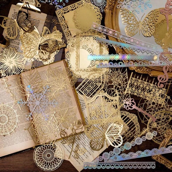 Gold Scrapbook Paper - Etsy