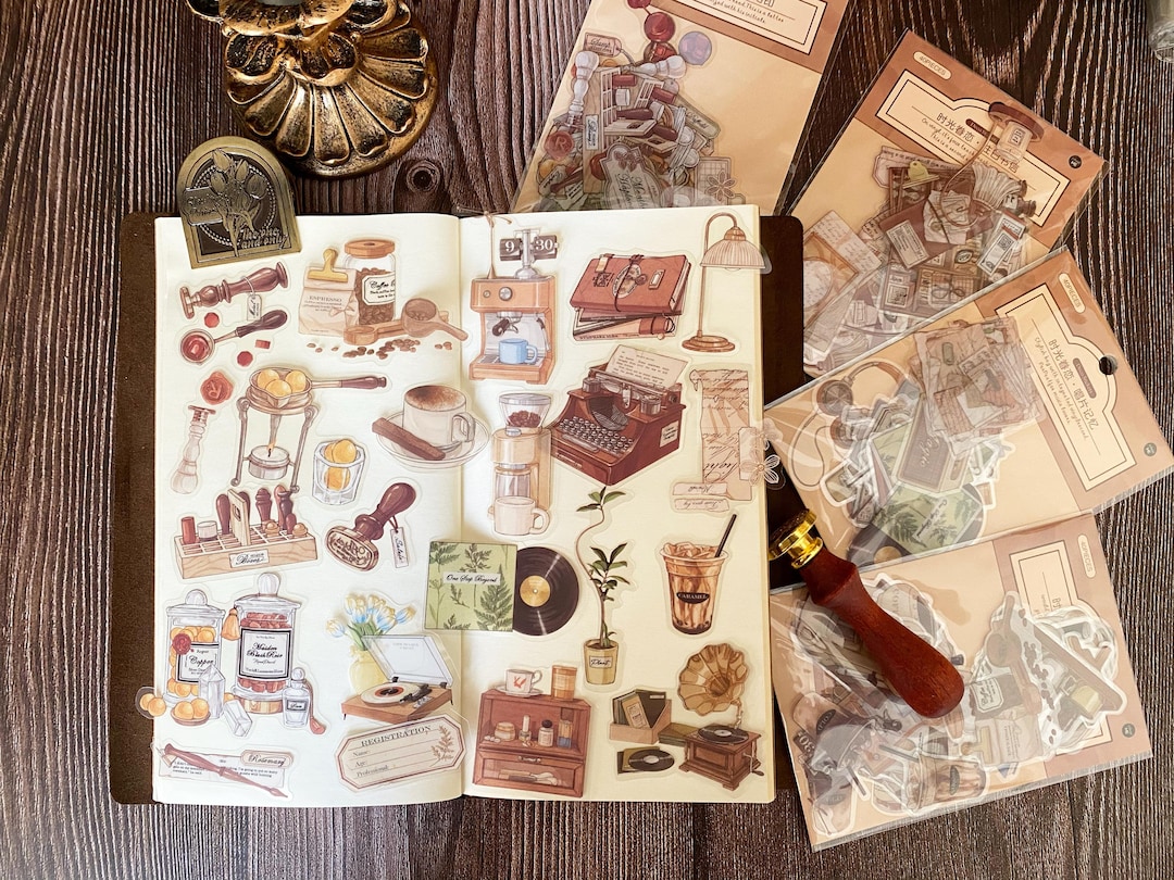 40 Pcs Vintage Style Stickers Pack, Journal Stickers, Retro Stationary ...