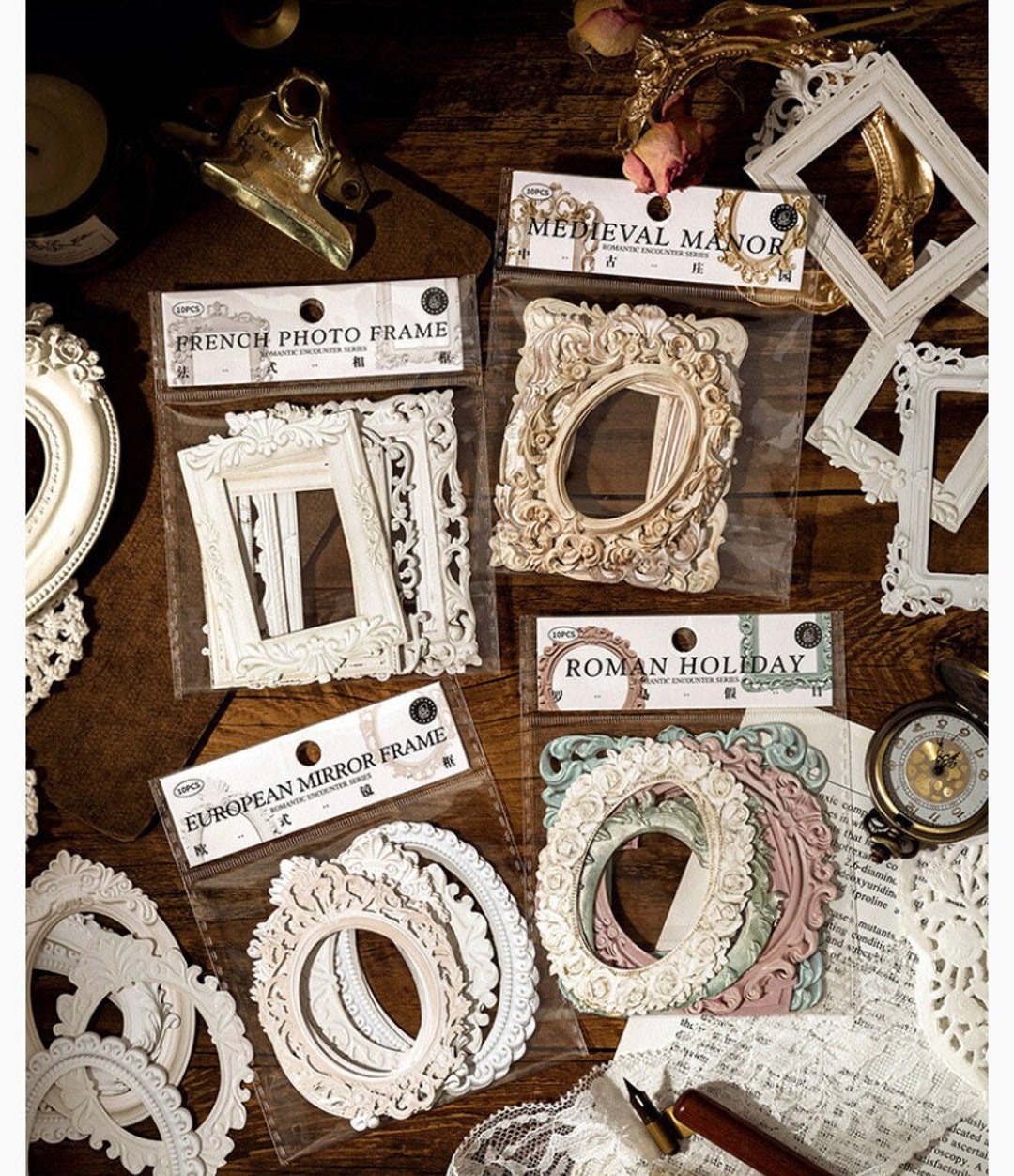 Paper Photo Frames, Vintage Journal Frames, Border Frames, Embossing ...