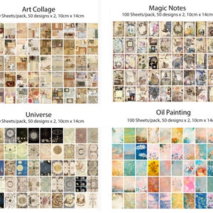100 Sheets Scrapbook Paper Booklet, Vintage Style Collage Paper, Deco ...