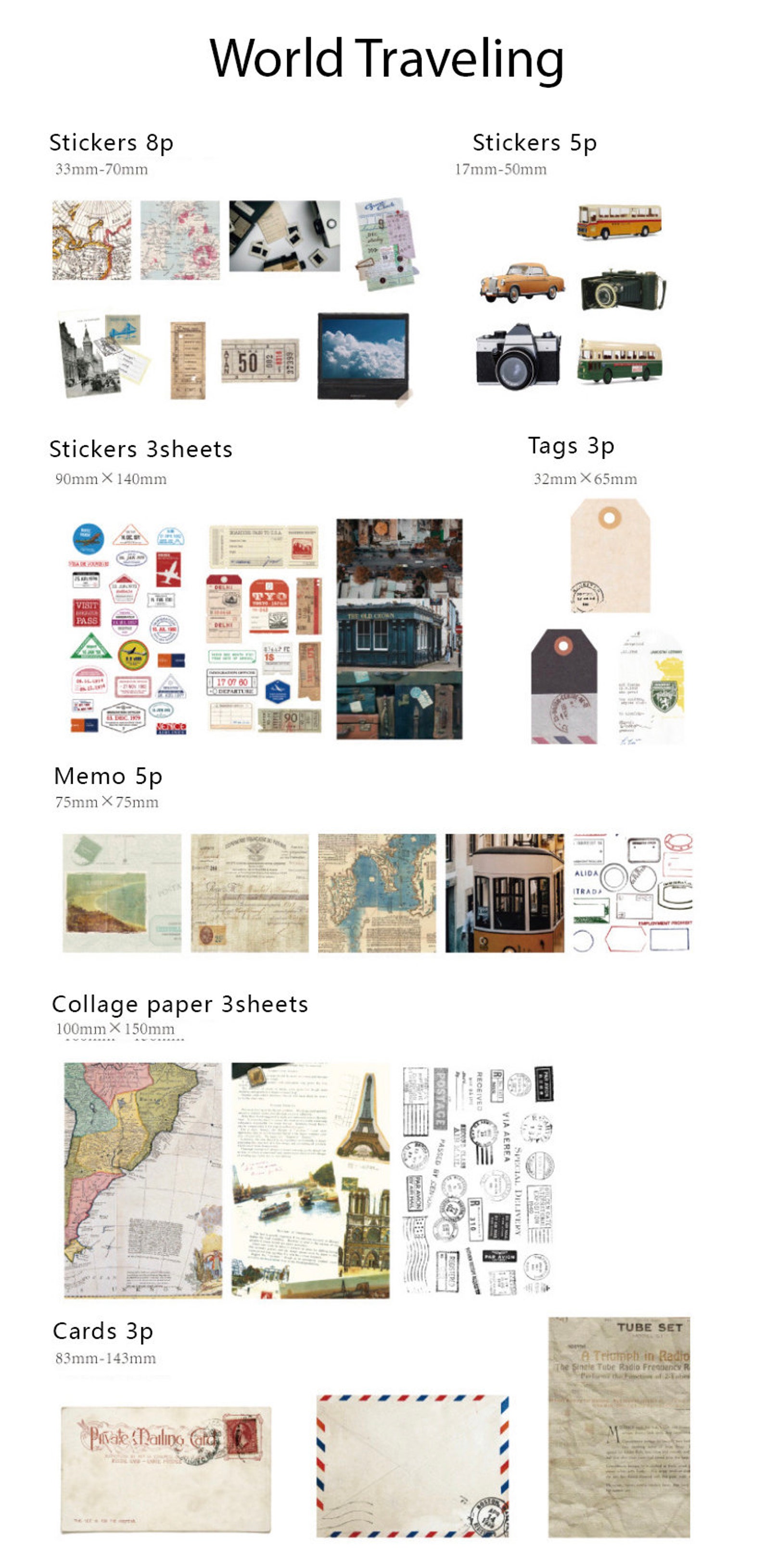 Vintage Style Craft Paper Pack, Scrapbook Paper, Ephemera,stickers ...