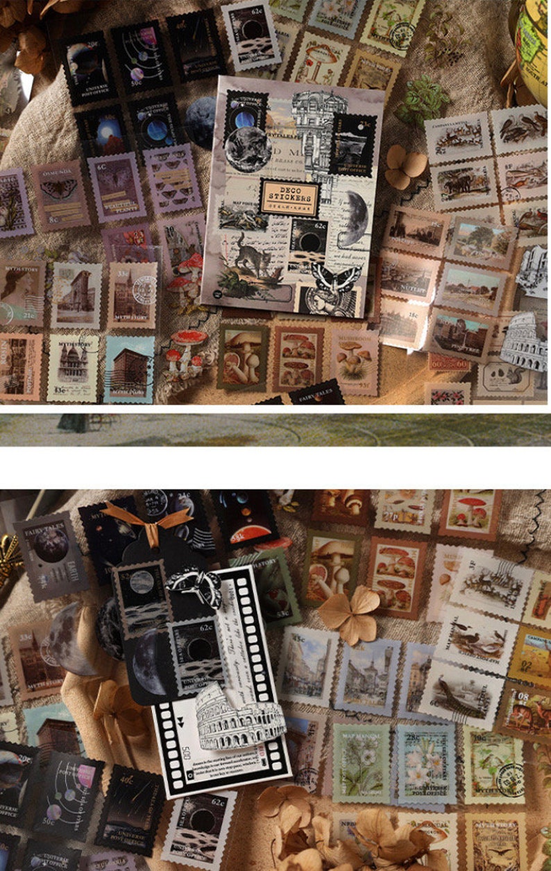 20 Sheets Sticker Booklet Vintage Style Sticker Book Journal - Etsy