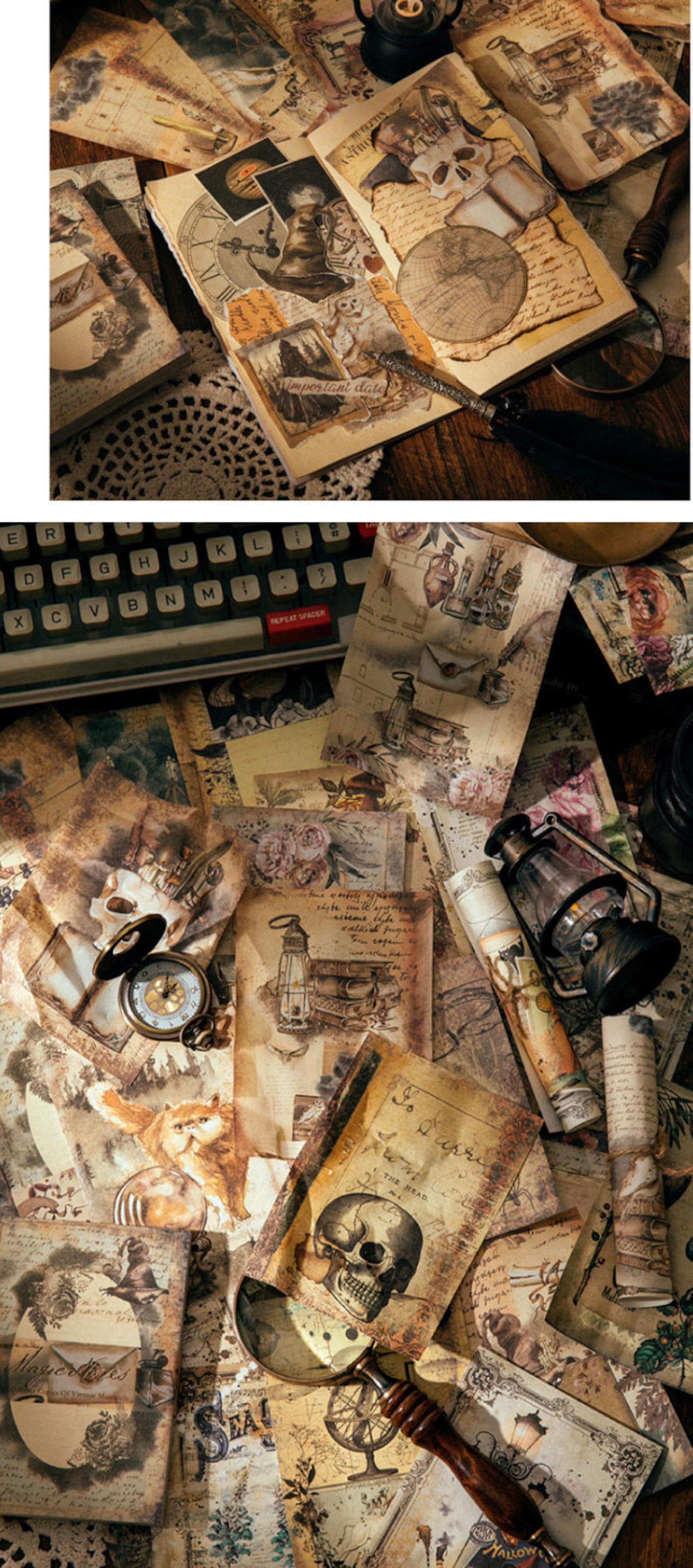 100 Sheets Scrapbook Paper Booklet, Vintage Style Collage Paper, Deco ...