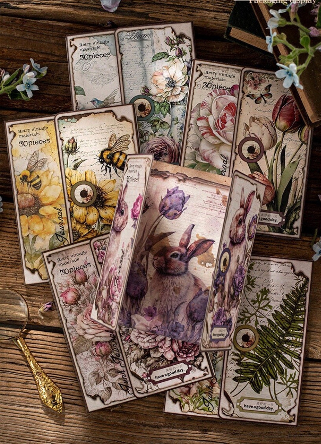 30 Sheets Scrapbook Paper Pack, Vintage Nature Style Collage Paper ...