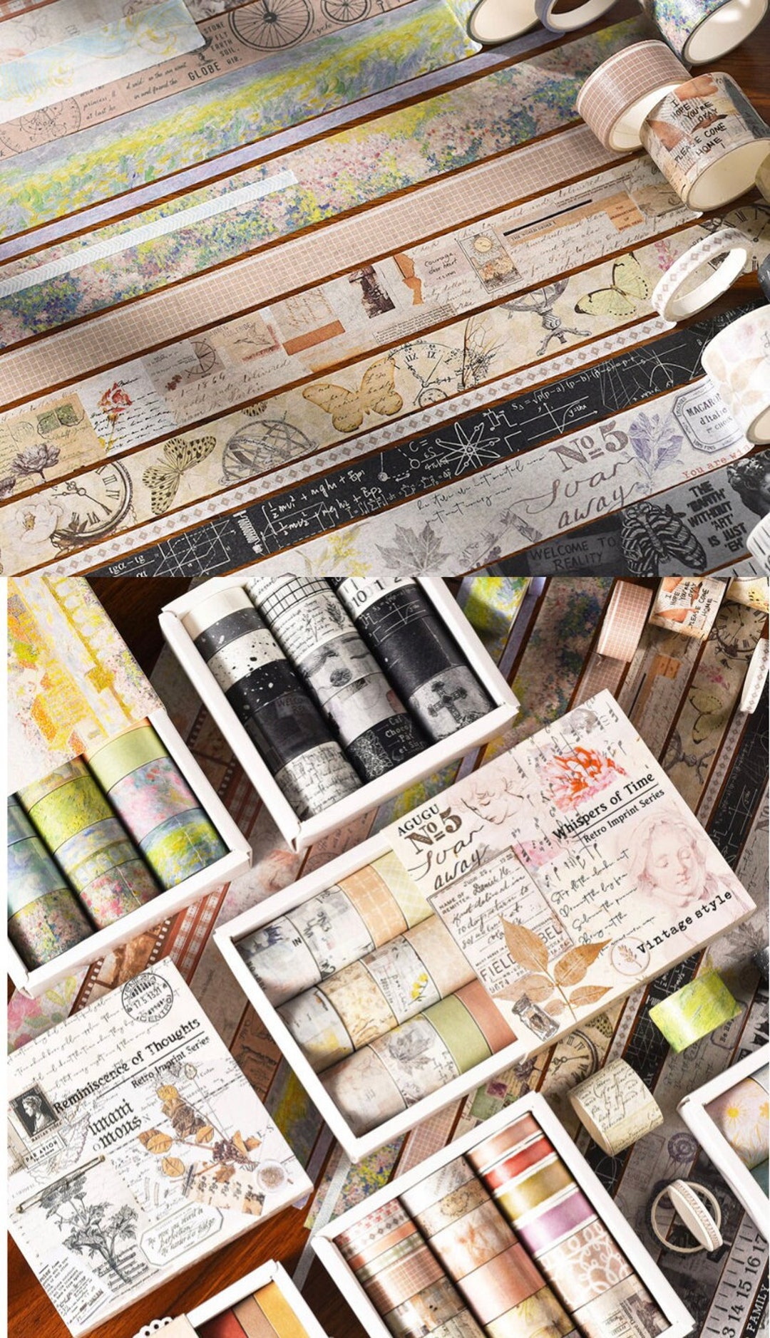 20 Vintage Masking Tapes, Washi Tape Set, Forest, Astrology, Insect ...