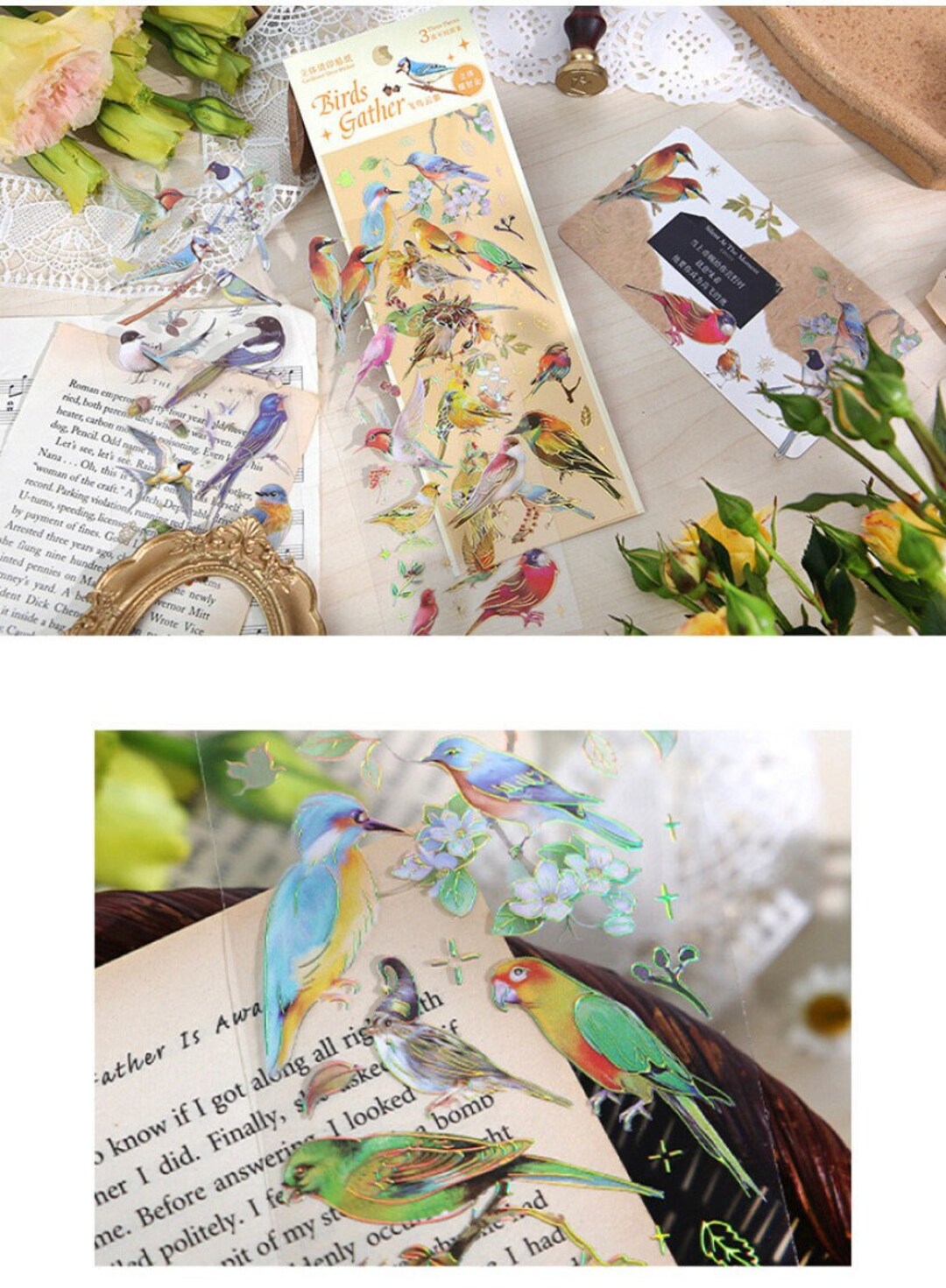 3 Bird Stickers Feather Stickers Sheets Journal Stickers - Etsy