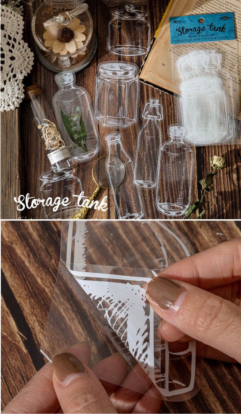 20 Pcs Deco Sticker Pack, Journal Stickers, Bottle Stickers, Clear PET ...