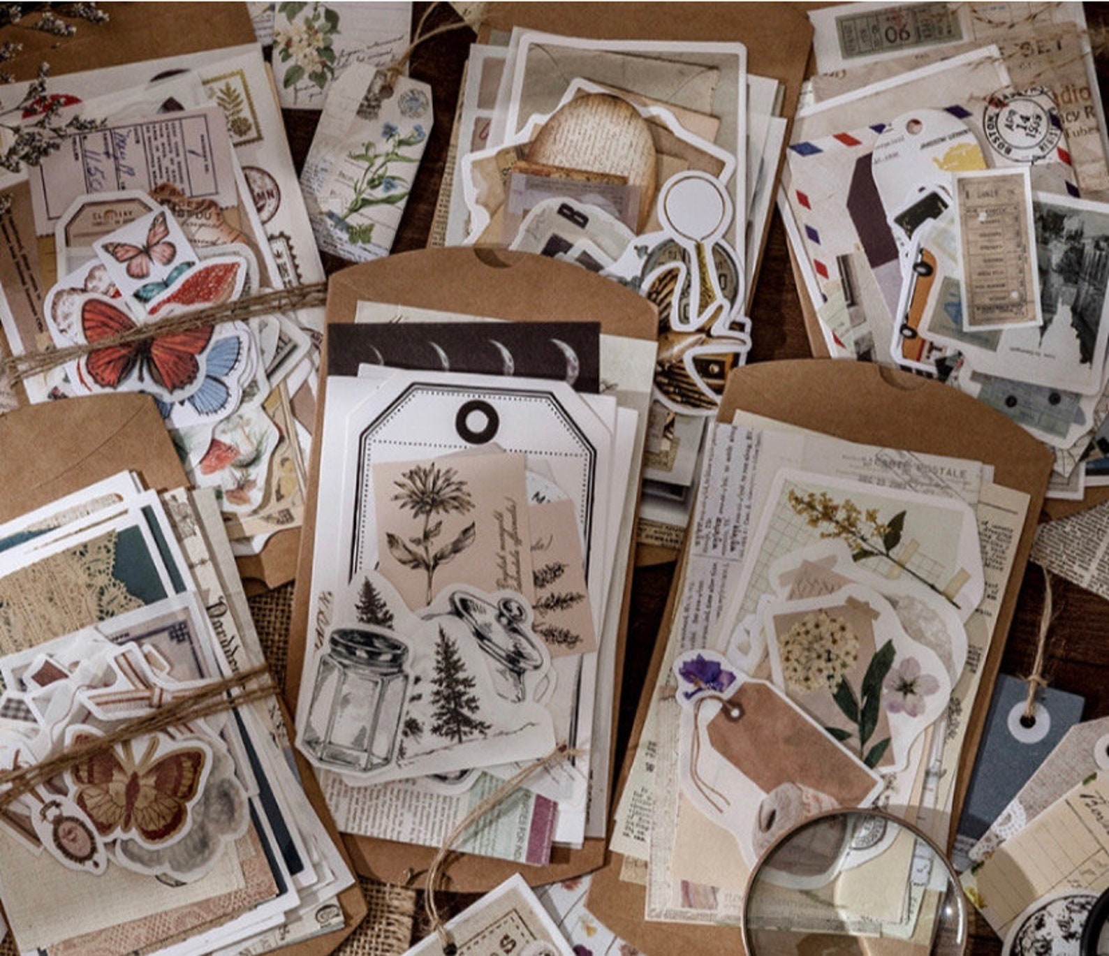 Vintage Style Craft Paper Pack, Scrapbook Paper, Ephemera,stickers ...