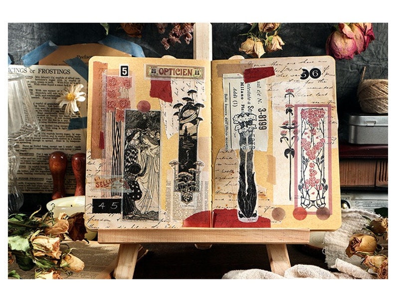 40pcs Long Stripes Vintage Style Washi Stickers Pack for Junk - Etsy