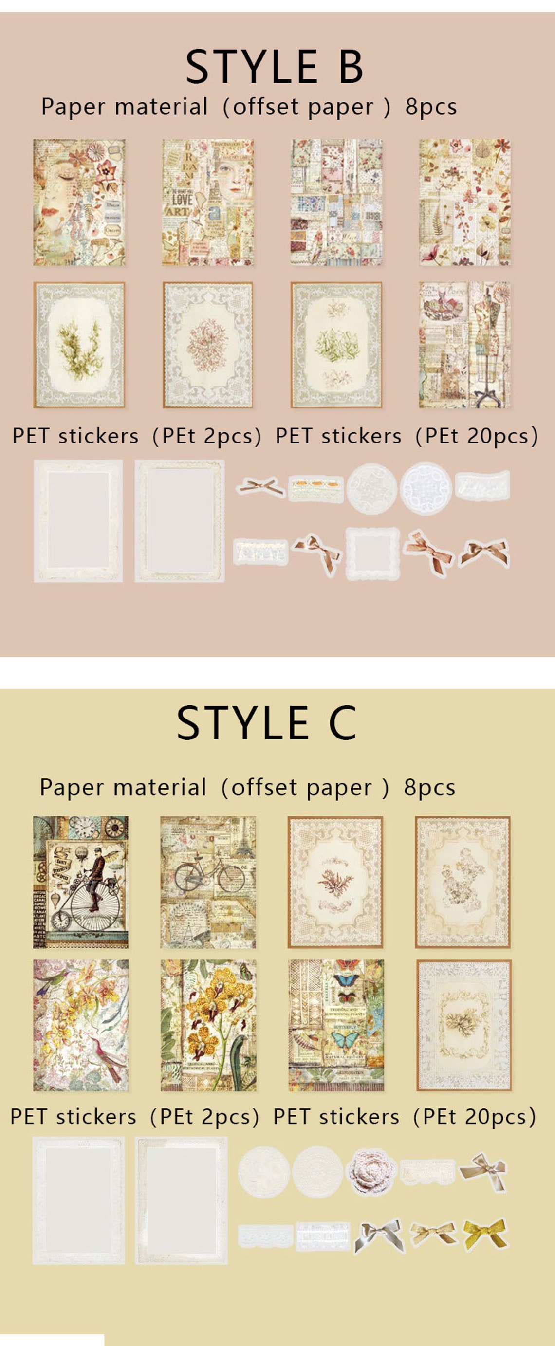 Journaling Paper Pack Junk Journal Kit Ephemera Pack - Etsy