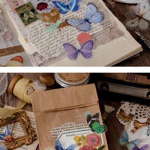 40pcs Vintage Style Butterfly Stickers Pack, Multicolored Butterflies ...