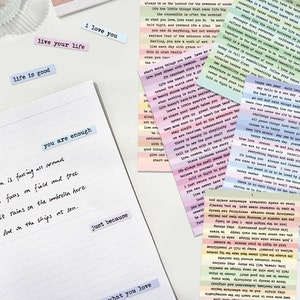 8 Sheets Words Stickers, Phrase Stickers, Quote Stickers, Sentence ...