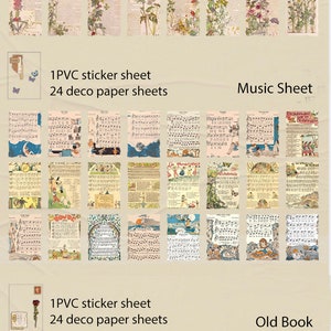 24 Vintage Inspired Scrapbook Paper Sheets, Collage Paper, Junk Journal ...