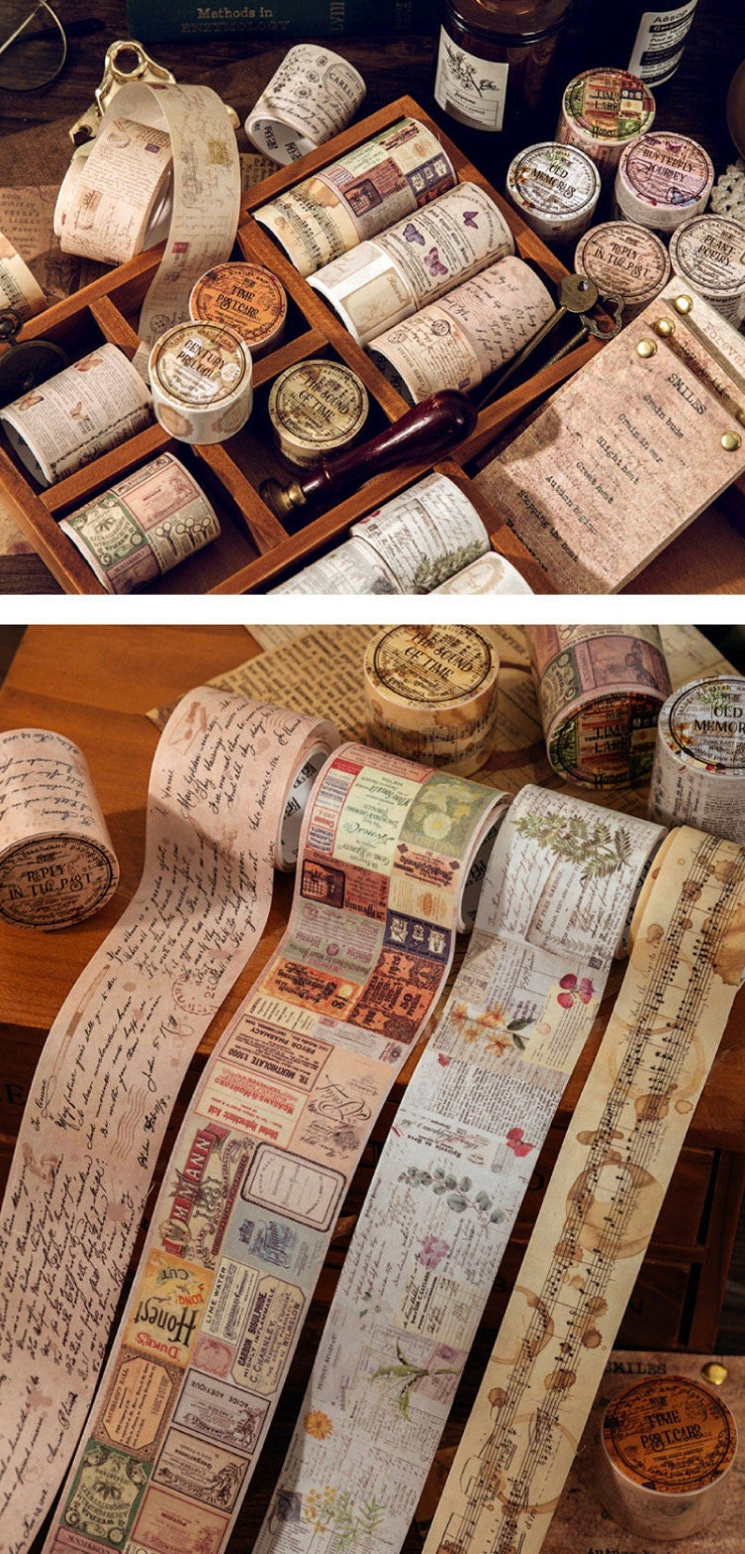 Vintage Style Washi Tapes, Masking Tapes, Journal Tapes, Planner Tapes ...
