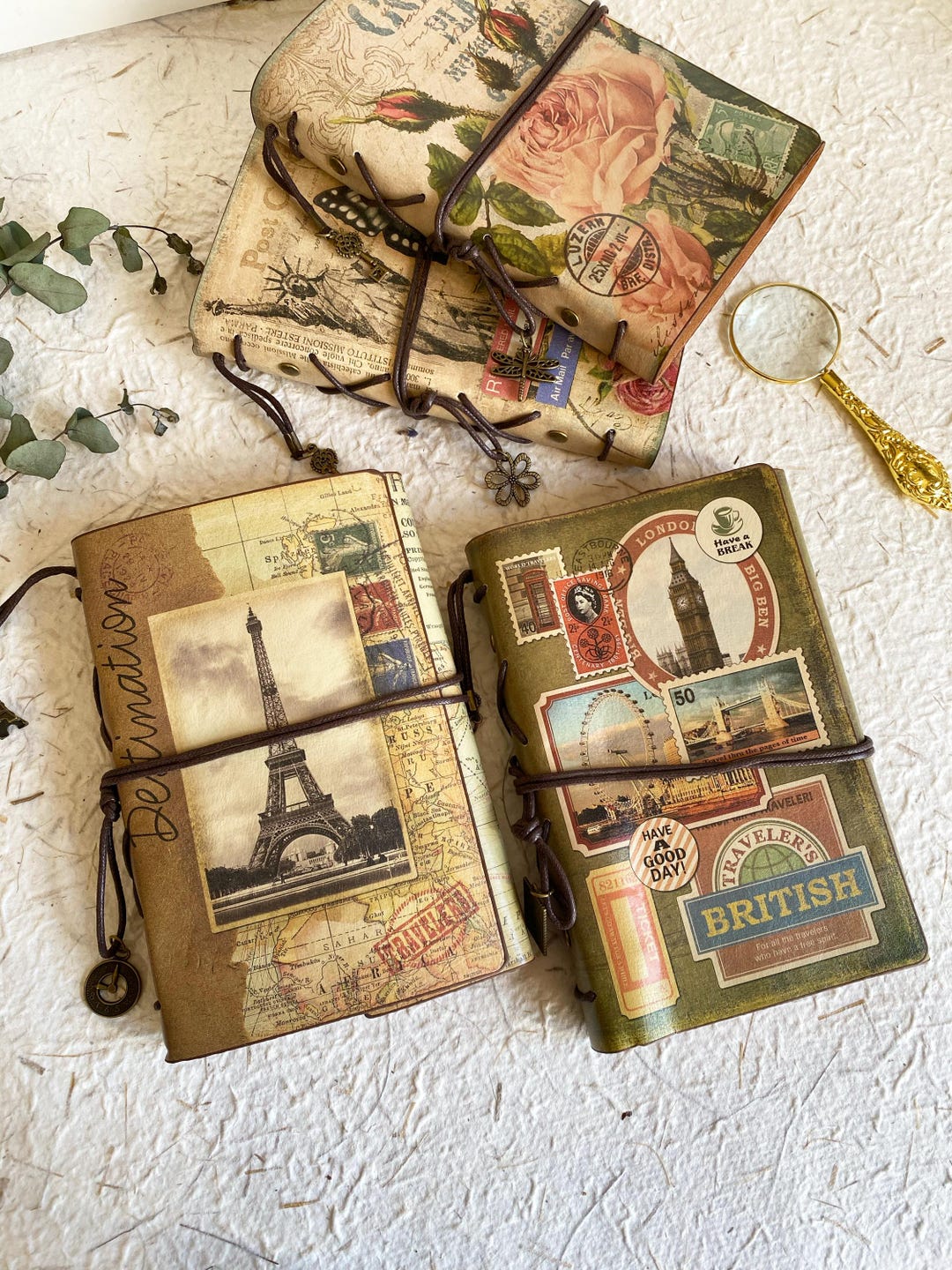 Vintage Style Travel Journal, Scrapbook, Art Journal, TN Journals ...