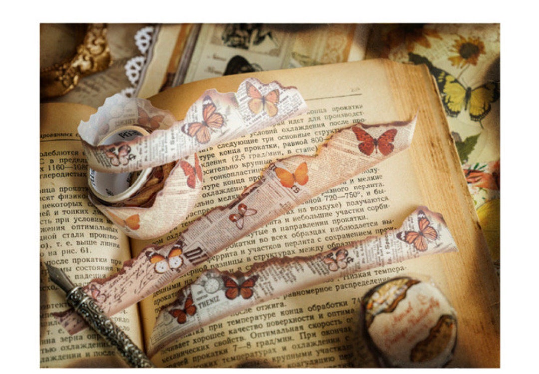 Burn Effect Tape, Vintage Butterfly Washi Tapes, Special-shaped Masking ...